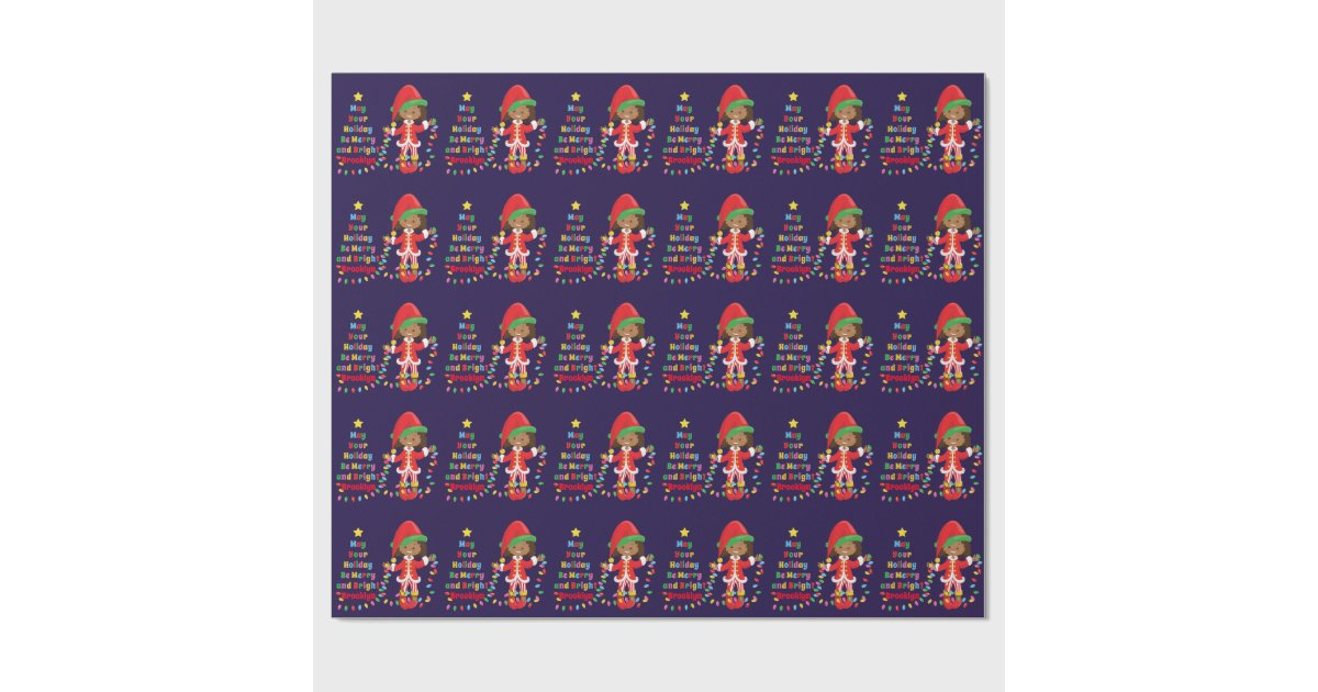 Personalize Multicultural Girl Elf Wrapping Paper | Zazzle