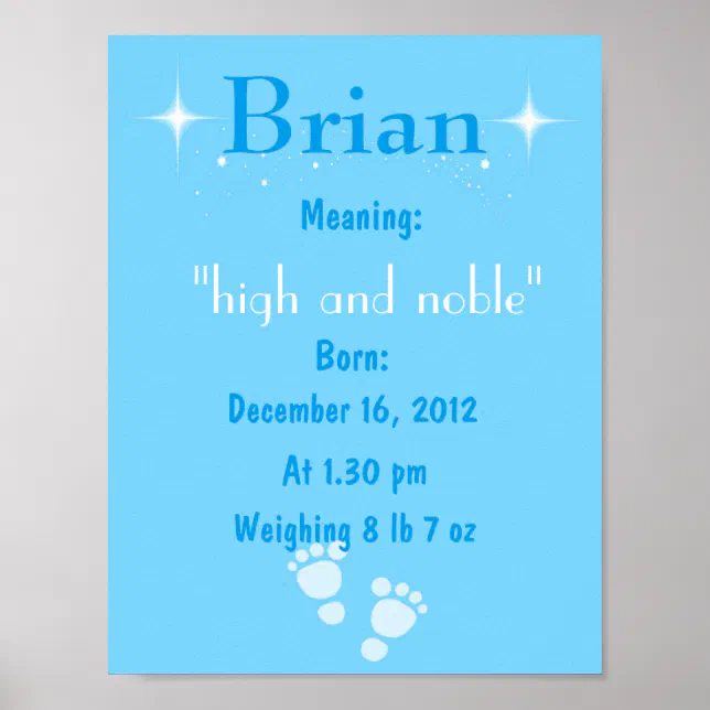 Personalize Name meaning keepsake nursery room Poster | Zazzle