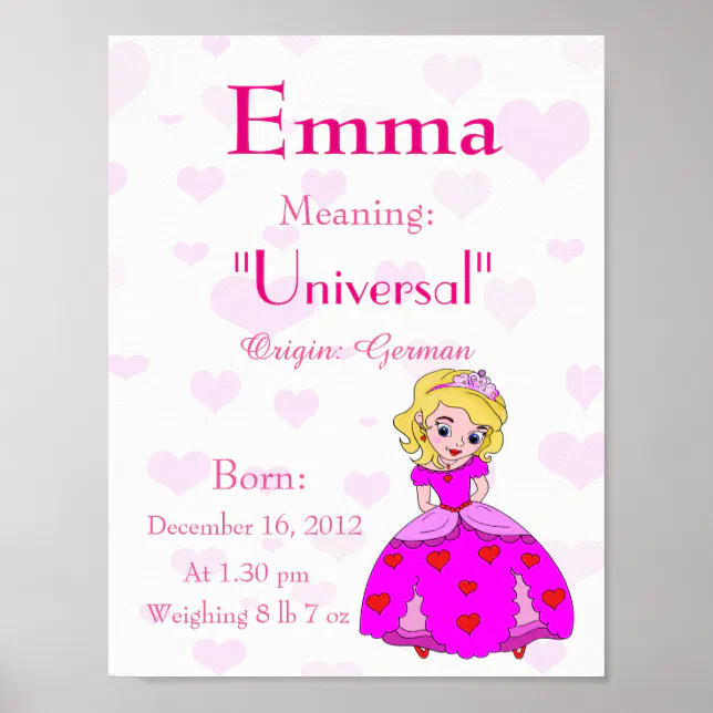 Personalize Name meaning keepsake nursery room Poster | Zazzle