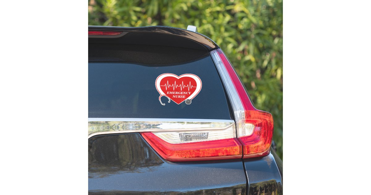 Personalize Nurse Love Heart EKG Stethoscope Sticker | Zazzle