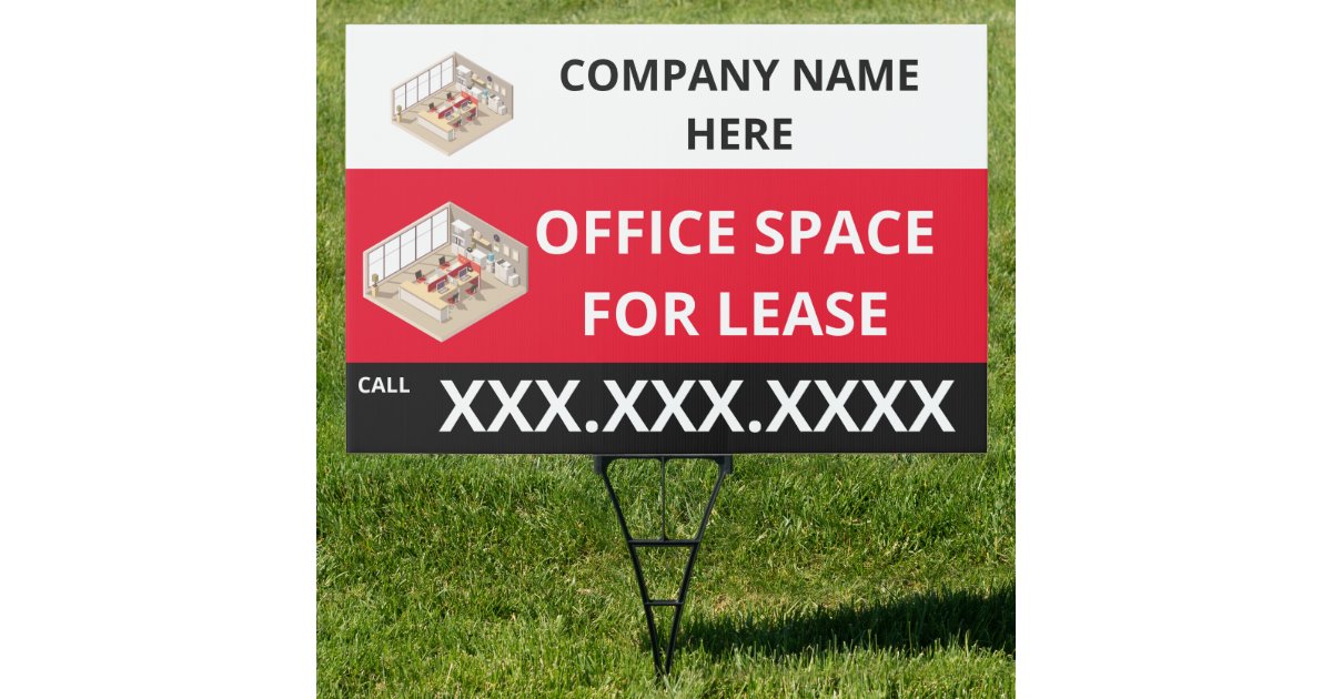 Personalize Office Space For Lease Company Logo Sign | Zazzle