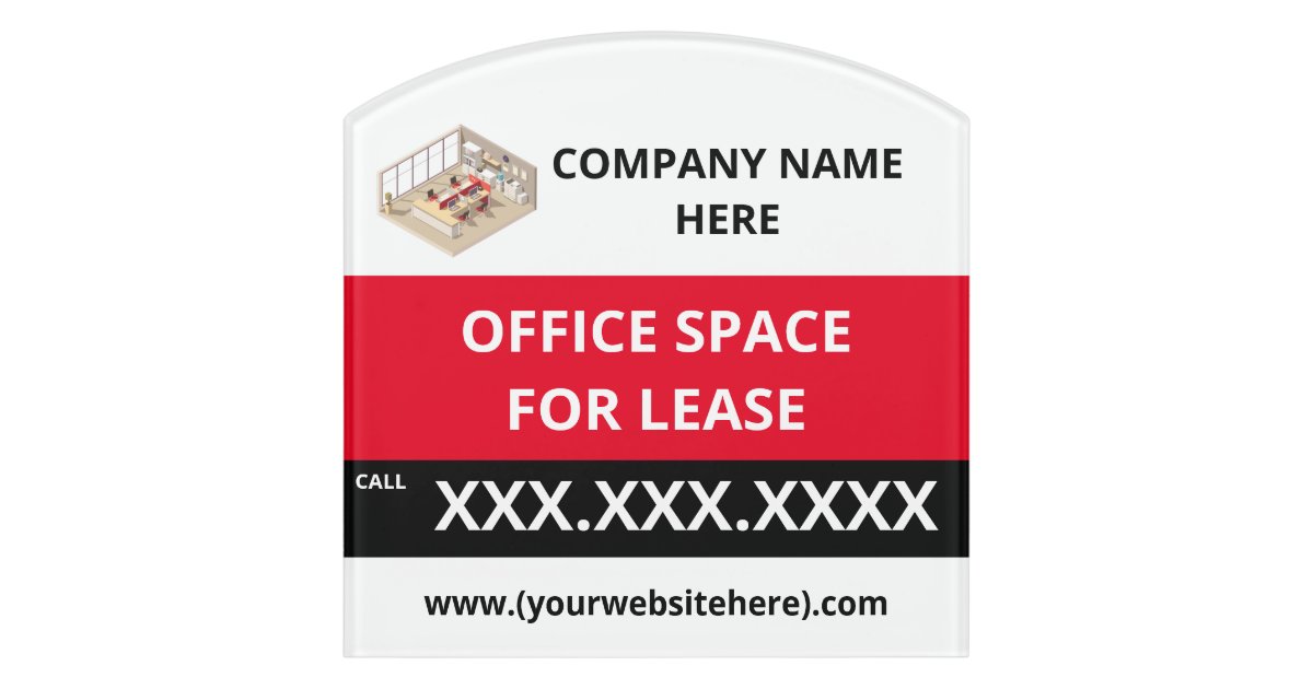Personalize Office Space For Lease Door Sign | Zazzle