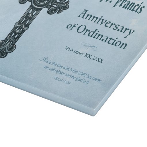 Personalize, Ordination Anniversary Priest, Cross Cutting Board | Zazzle
