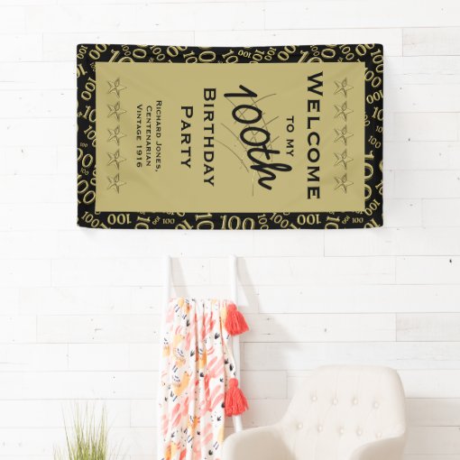 Personalize: Personalize: Welcome to my 100th Bir Banner | Zazzle