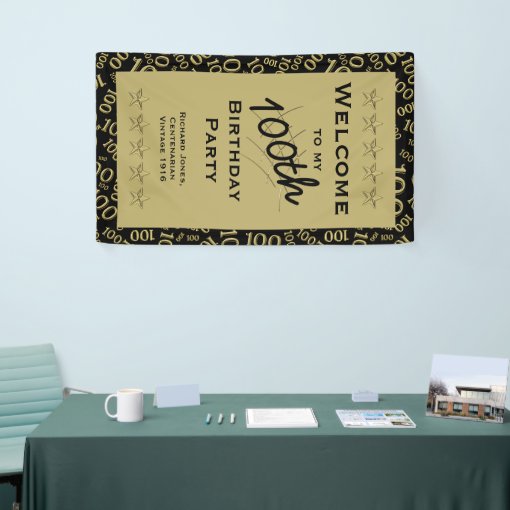 Personalize: Personalize: Welcome to my 100th Bir Banner | Zazzle