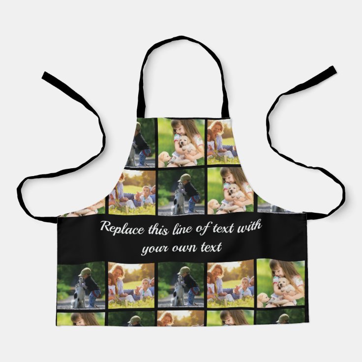 Personalize photo collage and text apron | Zazzle