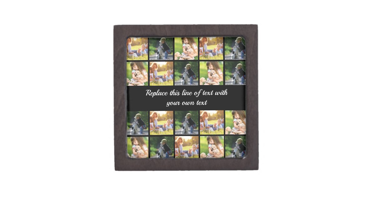 Personalize photo collage and text gift box | Zazzle