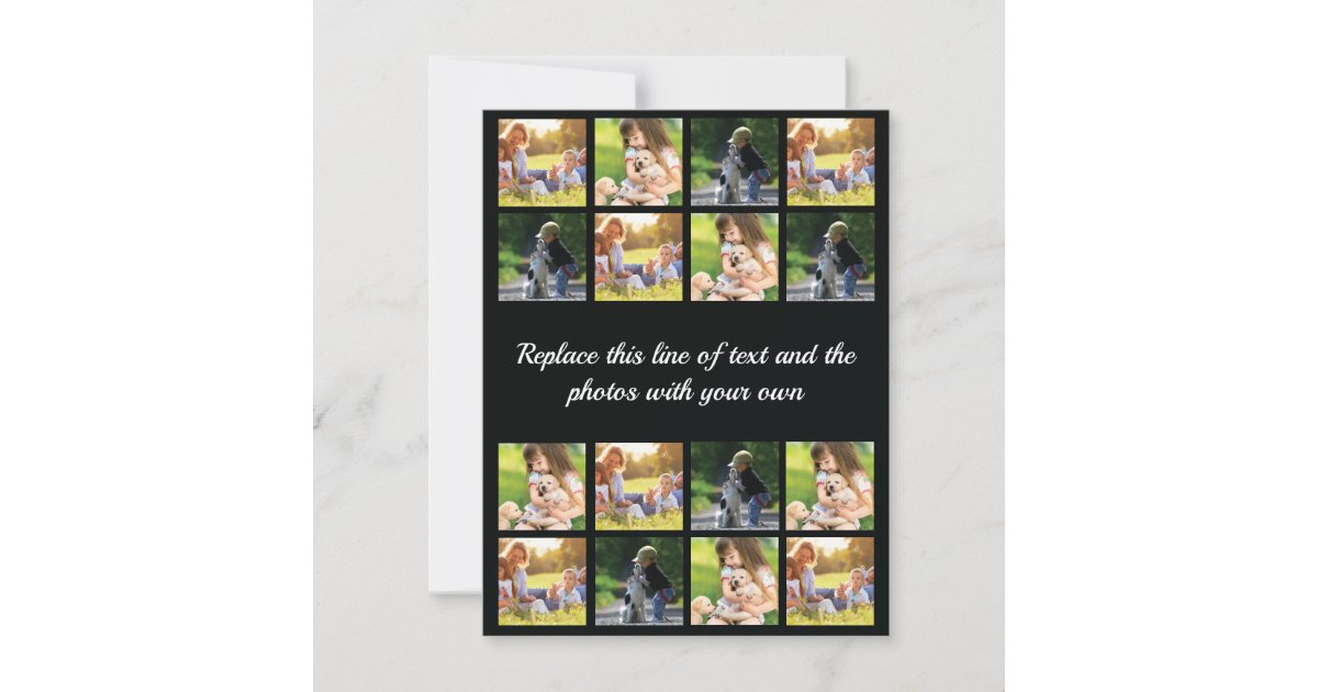 Personalize photo collage and text holiday card | Zazzle