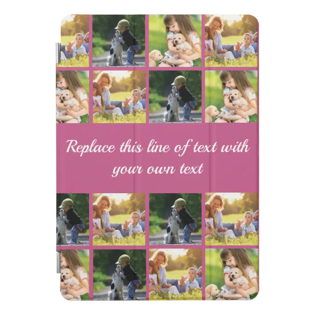 Personalize photo collage and text iPad pro cover | Zazzle