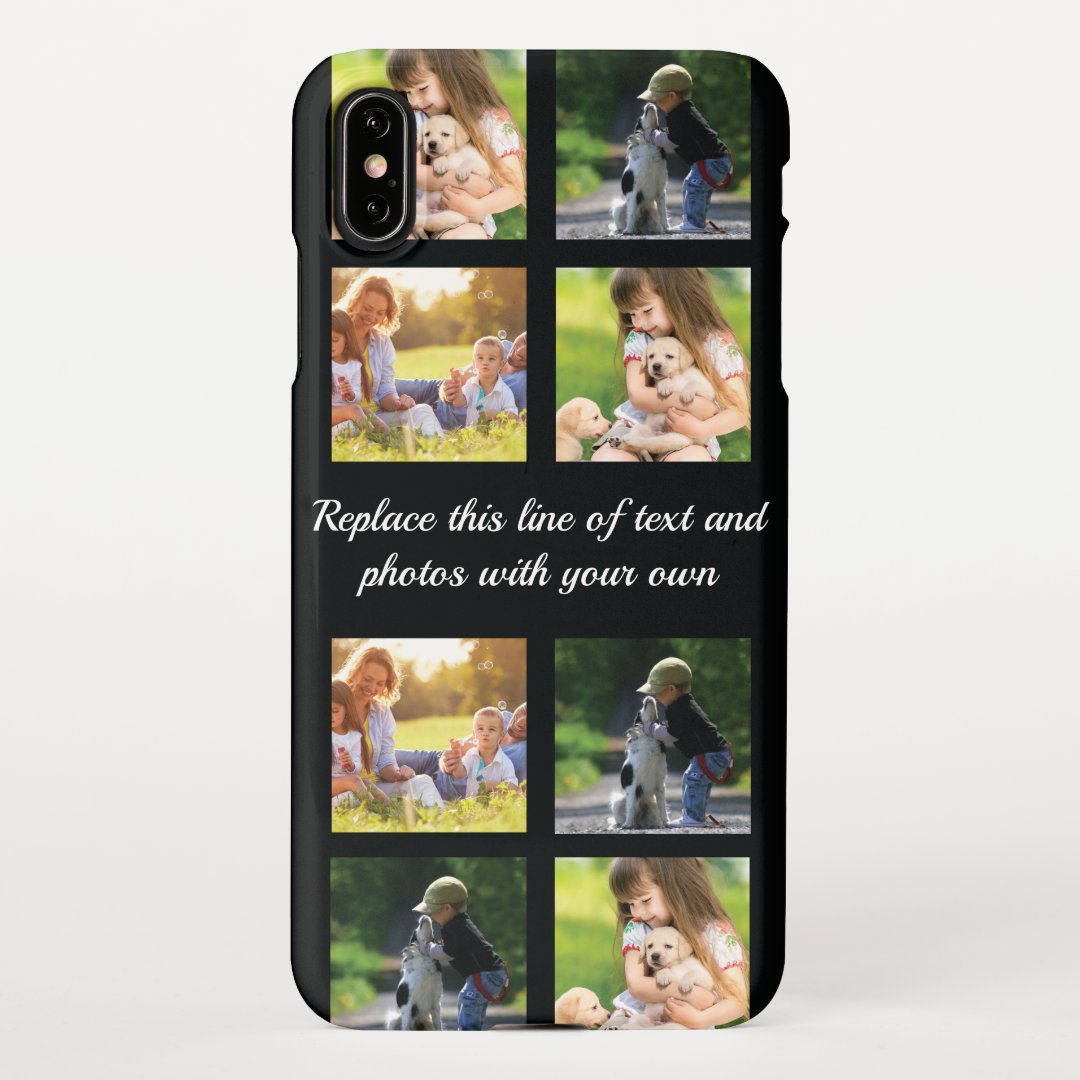 Personalize photo collage and text iPhone case | Zazzle