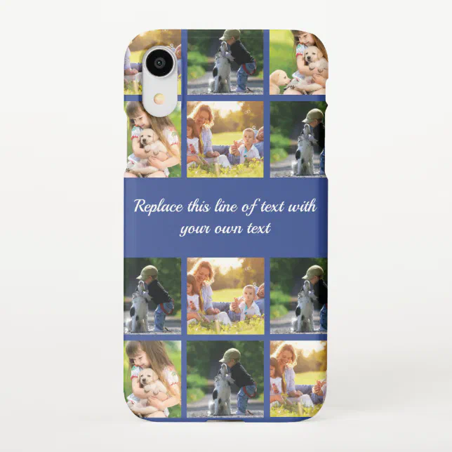 Personalize photo collage and text iPhone case | Zazzle