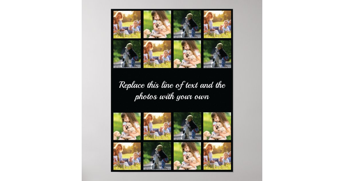 Personalize photo collage and text poster | Zazzle