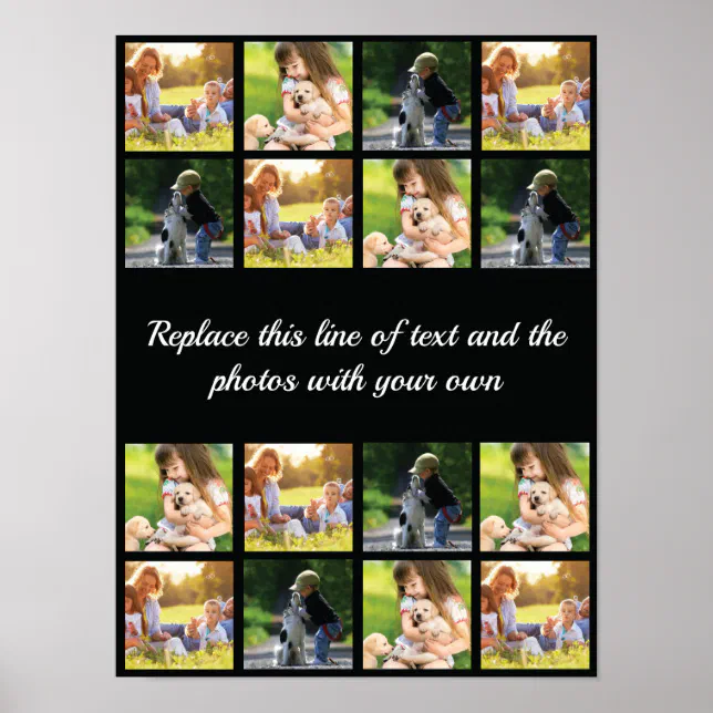 Personalize photo collage and text poster | Zazzle