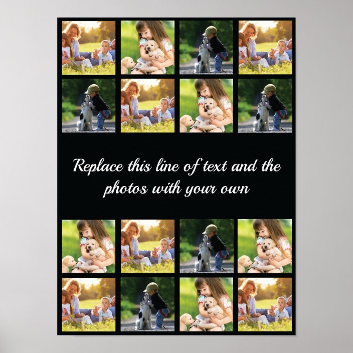 Personalize photo collage and text poster | Zazzle