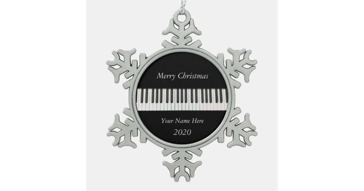 Personalize Piano Snowflake Framed Ornament | Zazzle