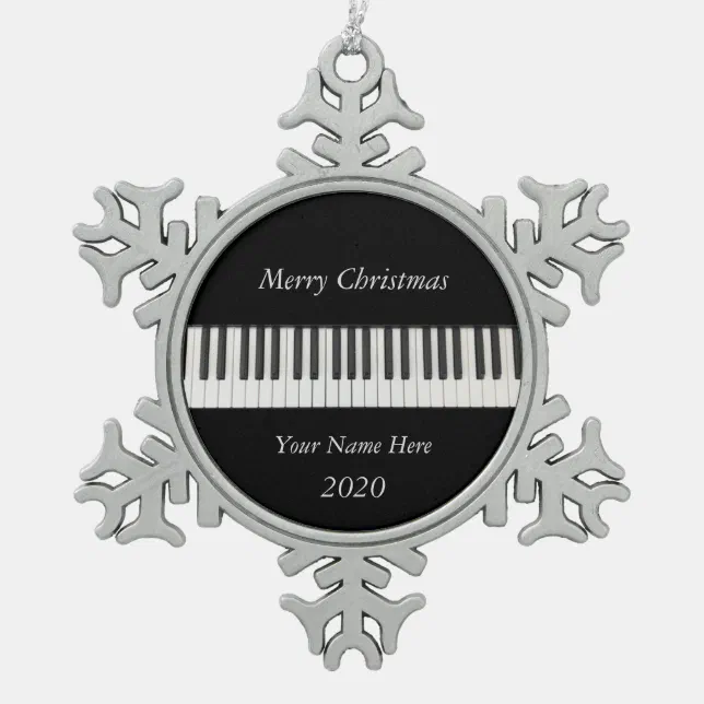 Personalize Piano Snowflake Framed Ornament | Zazzle