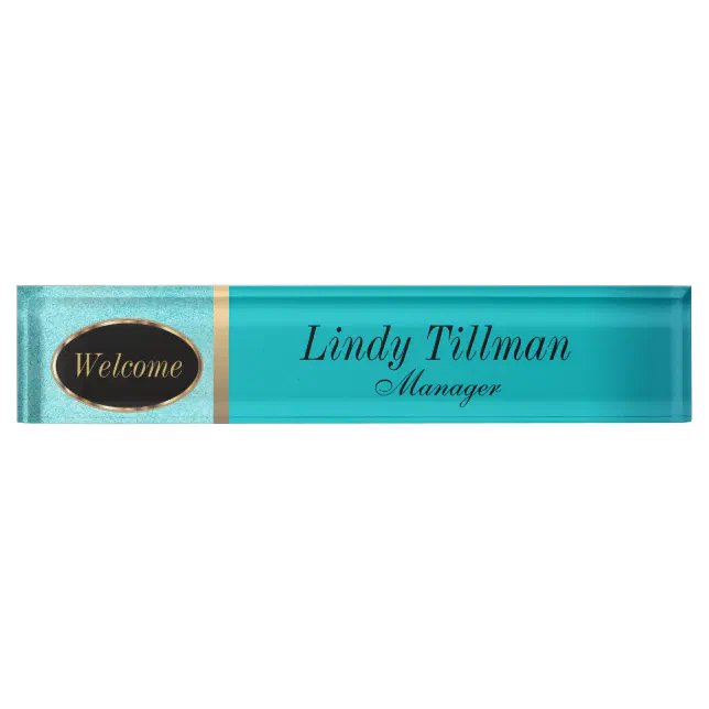 Personalize, Pretty in Teal Name Plate | Zazzle