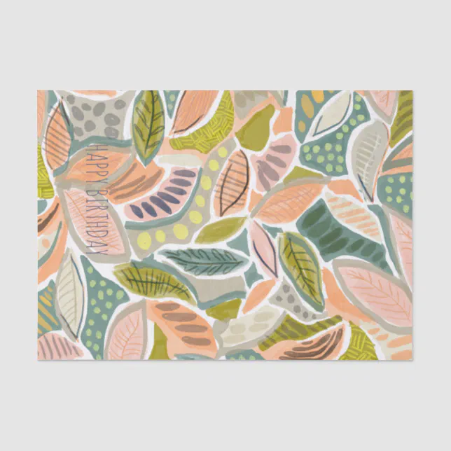 Personalize Pretty Tropical Leaves Tissue Paper | Zazzle