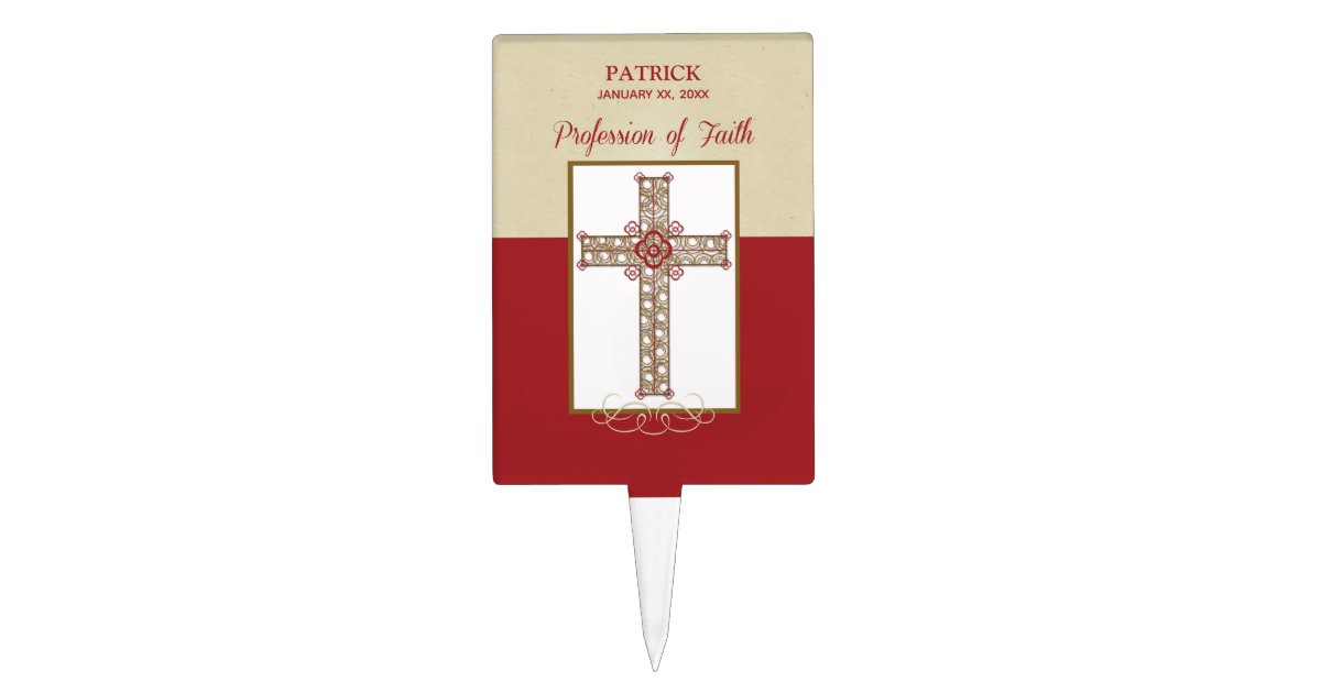 Personalize, RCIA Blessings on Profession of Faith Cake Topper | Zazzle
