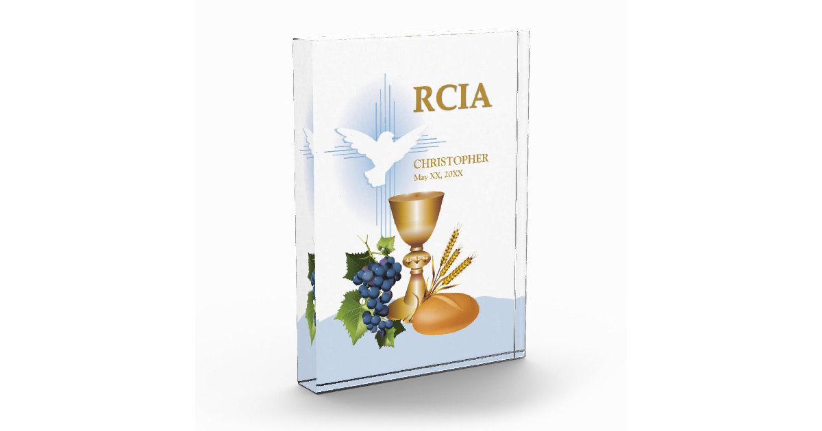 Personalize, RCIA Congrats Catholic Sacrament Acrylic Award | Zazzle