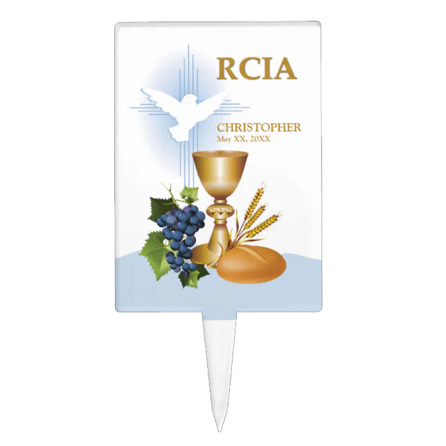 Personalize, RCIA Congrats Catholic Sacrament Cake Topper | Zazzle