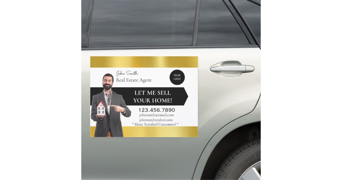 Personalize Real Estate Agent Home Sales Detailed Car Magnet | Zazzle
