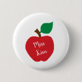 Personalize Red Apple Teacher Gift Pin | Zazzle