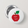 Personalize Red Apple Teacher Gift Pin | Zazzle