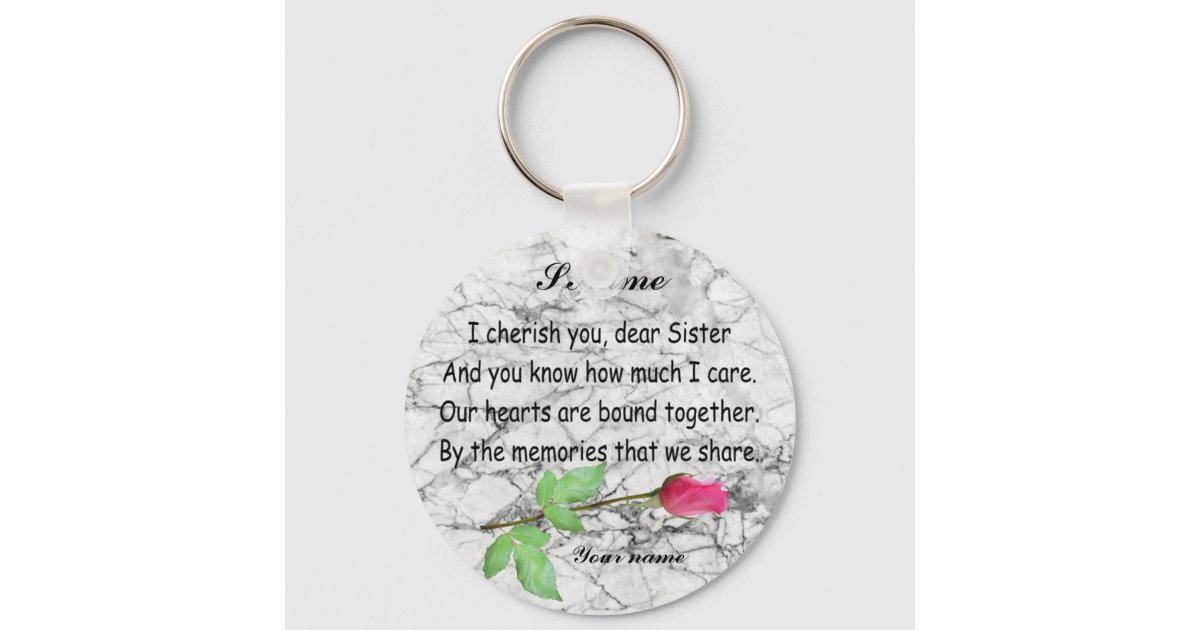 PERSONALIZE SISTER KEYCHAIN | Zazzle