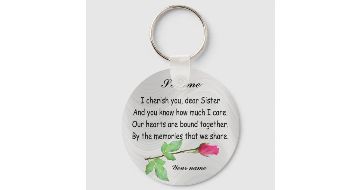 PERSONALIZE SISTER-KEYCHAIN KEYCHAIN | Zazzle
