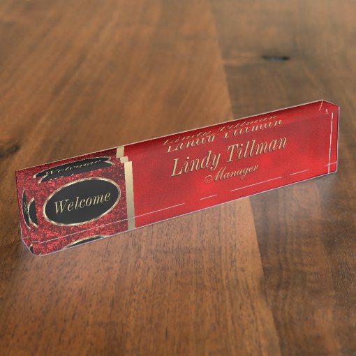 Personalize, Smudge Red Name Plate | Zazzle