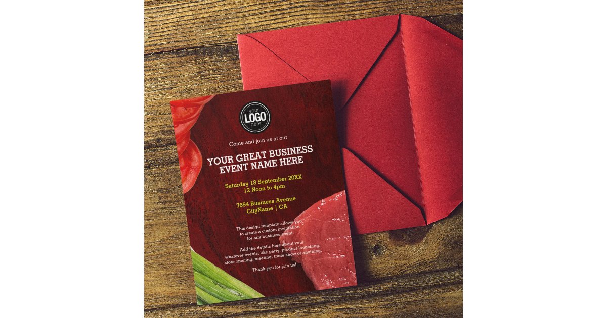 Personalize steak restaurant theme invitation | Zazzle