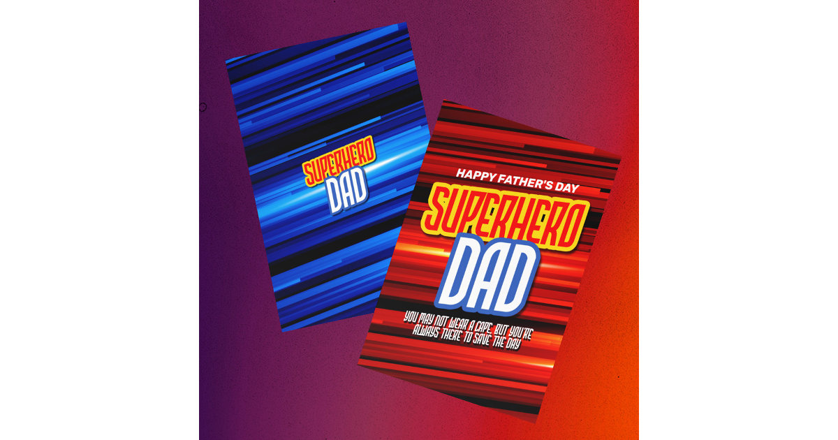 Personalize SuperHero Dad Card | Zazzle