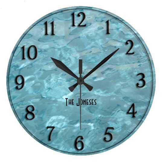 Personalize: Swimming Pool Water - Summer Abstract Large Clock | Zazzle.com