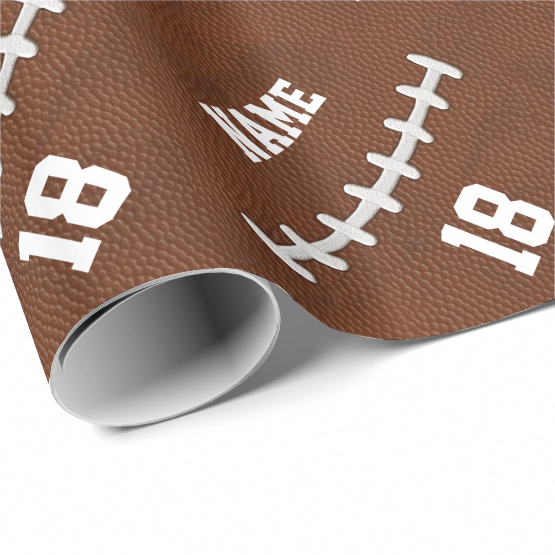 Personalize Textured like Football Wrapping Paper | Zazzle