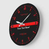 Personalize The Thin Red Line with 3 Text Lines Large Clock | Zazzle