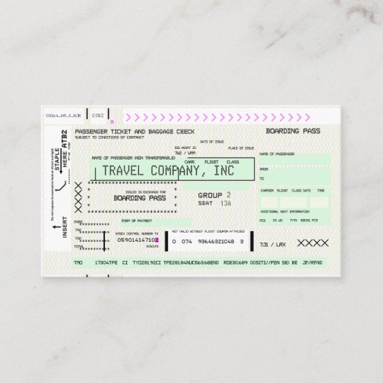 Personalize This Airline Boarding Pass Business Card | Zazzle.com