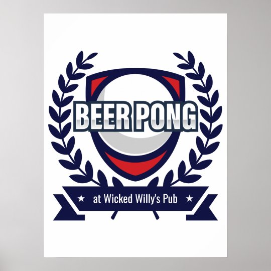 Personalize This Beer Pong Logo Poster | Zazzle.com