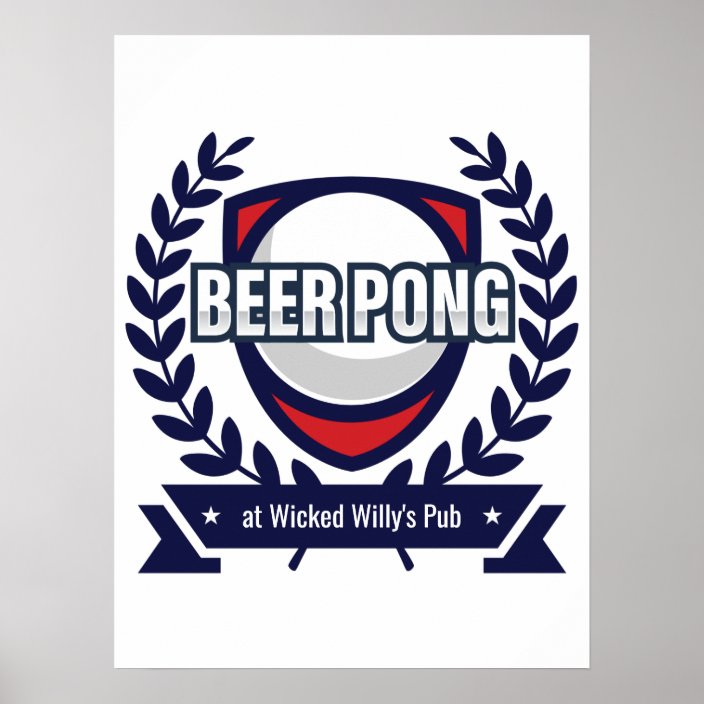 Personalize This Beer Pong Logo Poster | Zazzle.com