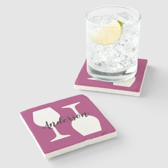 Personalize This Wine Pattern Stone Coaster | Zazzle.com