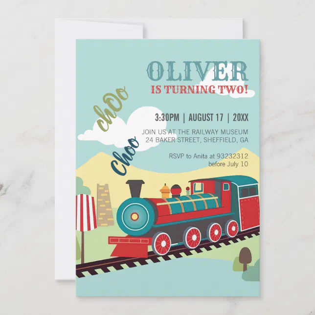 Personalize Train Party Kids Train Ticket Birthday Invitation | Zazzle