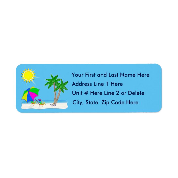 Personalize Tropical Beach Tropical Address Labels | Zazzle.com