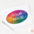 Personalize Upload Your Photo Image Company Logo Oval Sticker | Zazzle