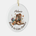 Personalize Western Boho Line Dancing Ceramic Ornament | Zazzle