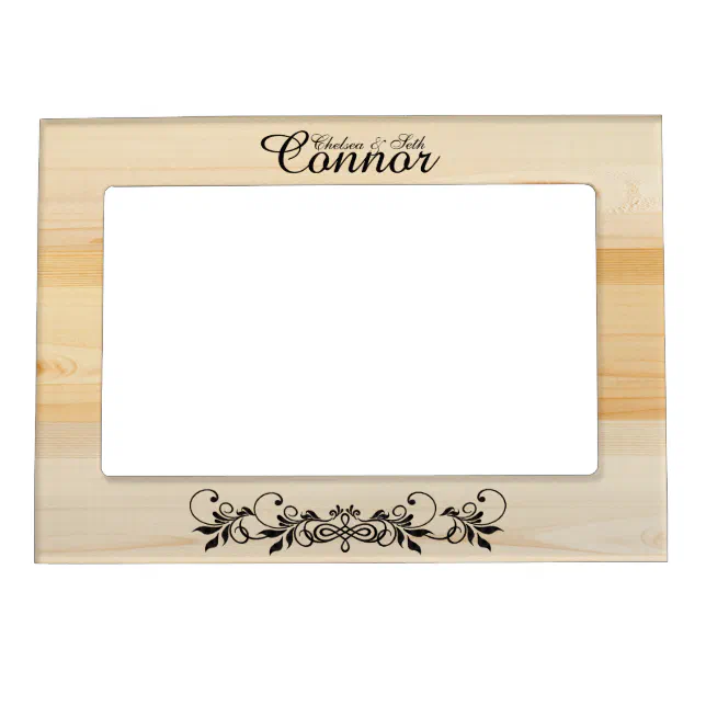 Personalize Wood Design Magnetic Frame | Zazzle