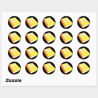 Personalize Your Yellow Book Emoji Classic Round Sticker | Zazzle