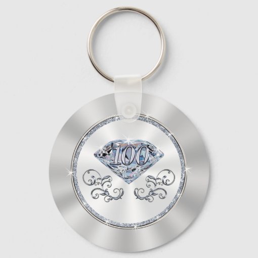Personalized 100th Birthday Party Favors, STUNNING Keychain | Zazzle