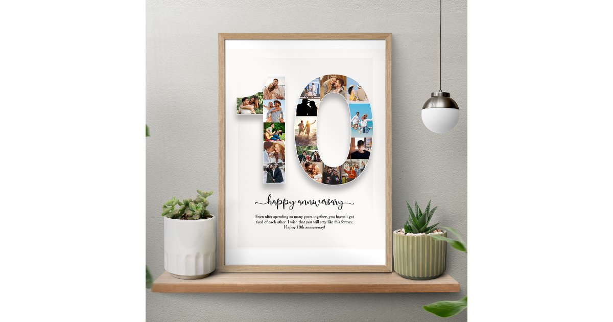Personalized 10th Anniversary Photo Collage Poster | Zazzle