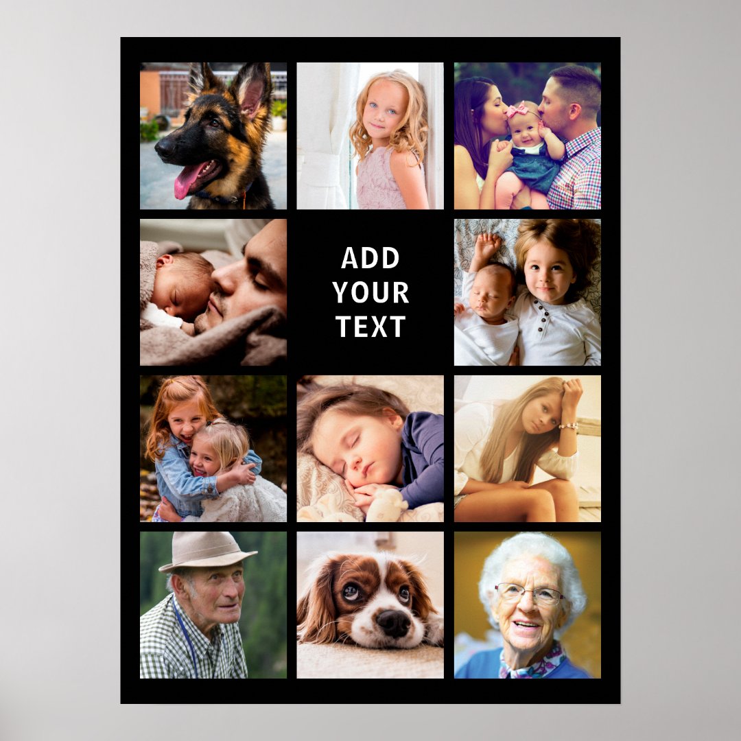 Personalized 11 Photo Collage Poster | Zazzle