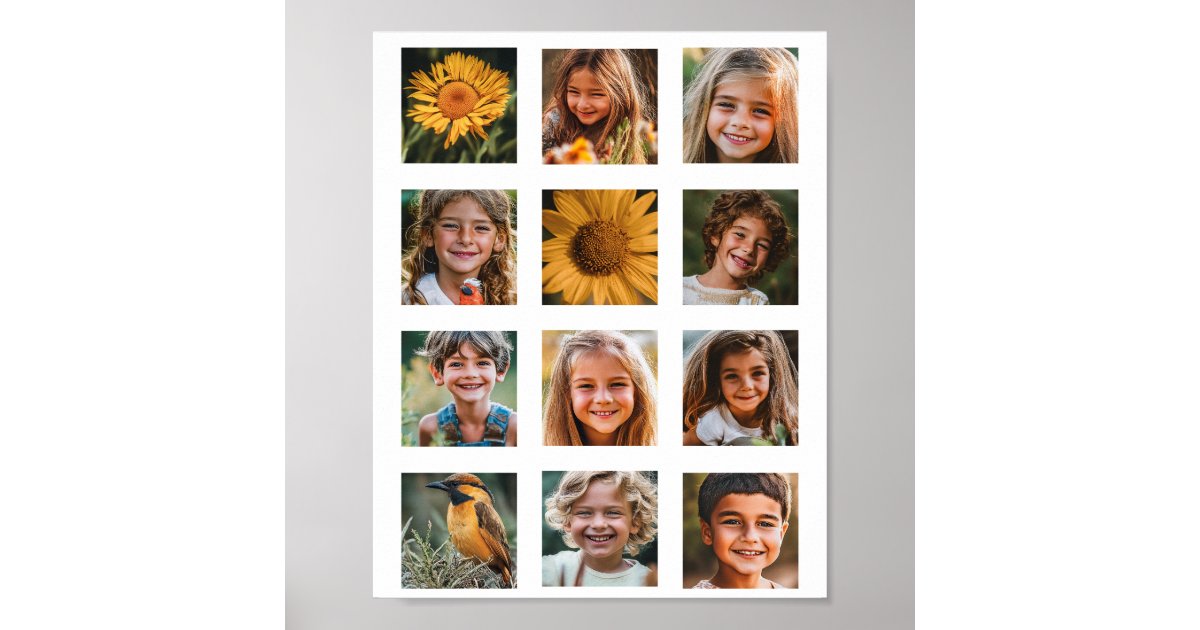 Personalized 12-Photo Collage Poster | Zazzle